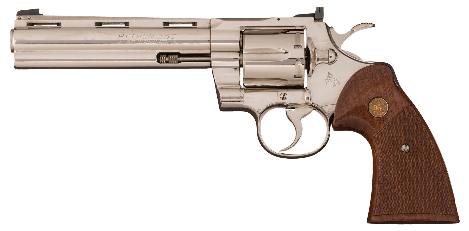 Desirable Nickel Colt Python Double Action Revolver | Rock Island Auction