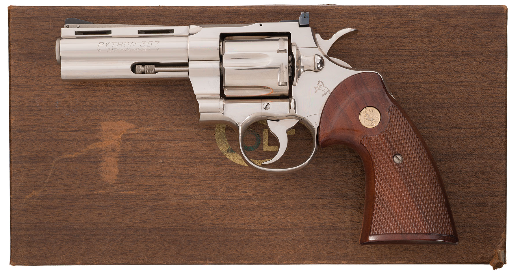 Desirable Nickel Colt Python Double Action Revolver with Box | Rock ...