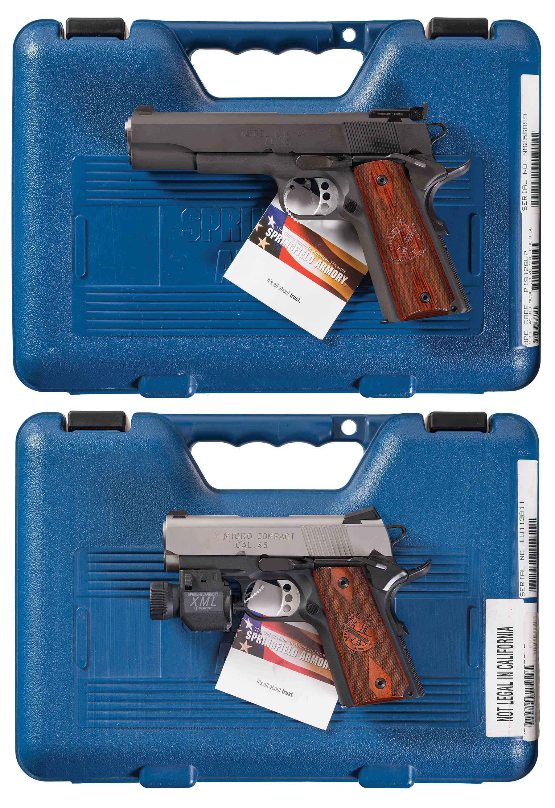 Two Springfield Armory (Inc.) Semi-Automatic Pistols with Cases | Rock ...