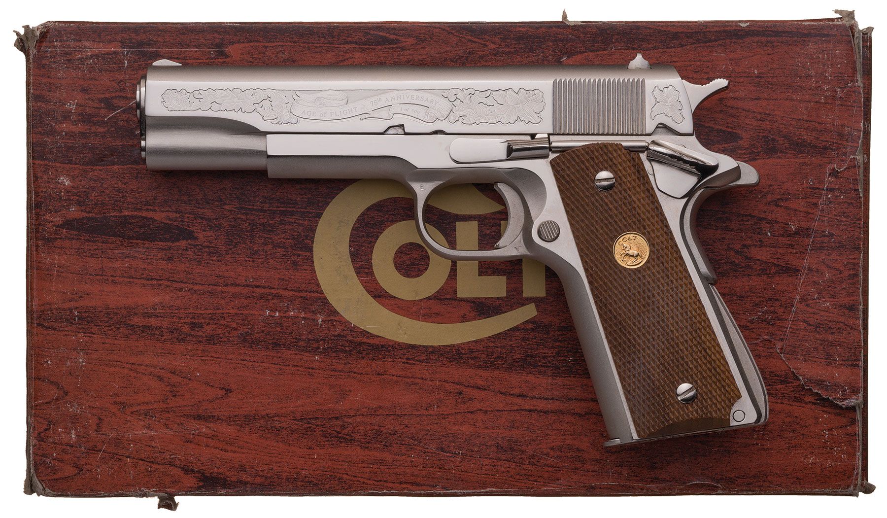Engraved Colt Government Model Age of Flight 75th Anniversary | Rock ...