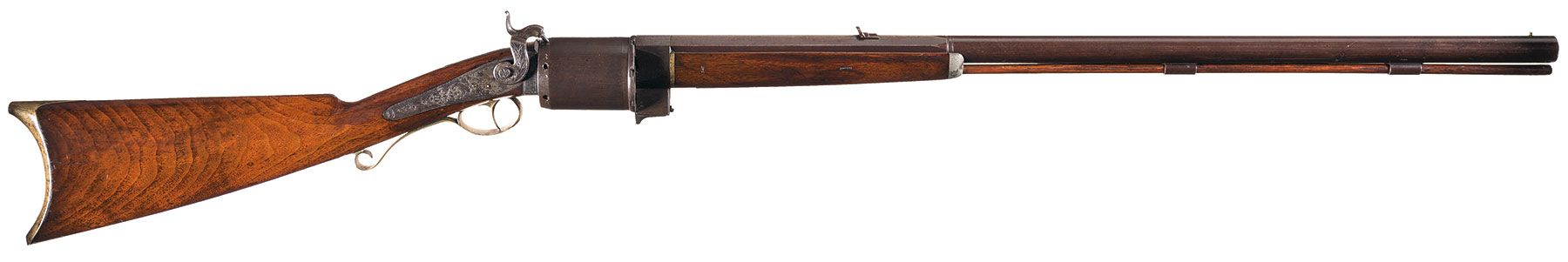 Scarce William Billinghurst Pill Lock Revolving Rifle | Rock Island Auction