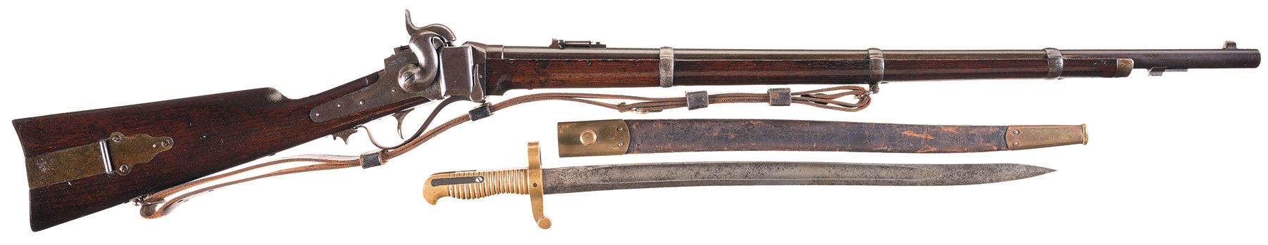 Sharps New Model 1859 Percussion Military Rifle with Bayonet | Rock ...