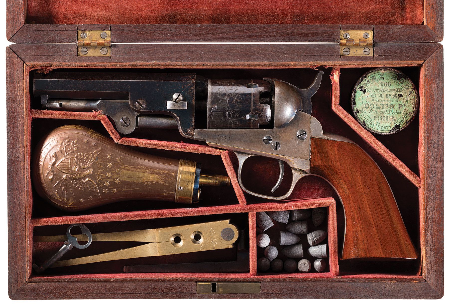 Cased Colt Model 1849 Pocket Revolver with Accessories | Rock Island ...