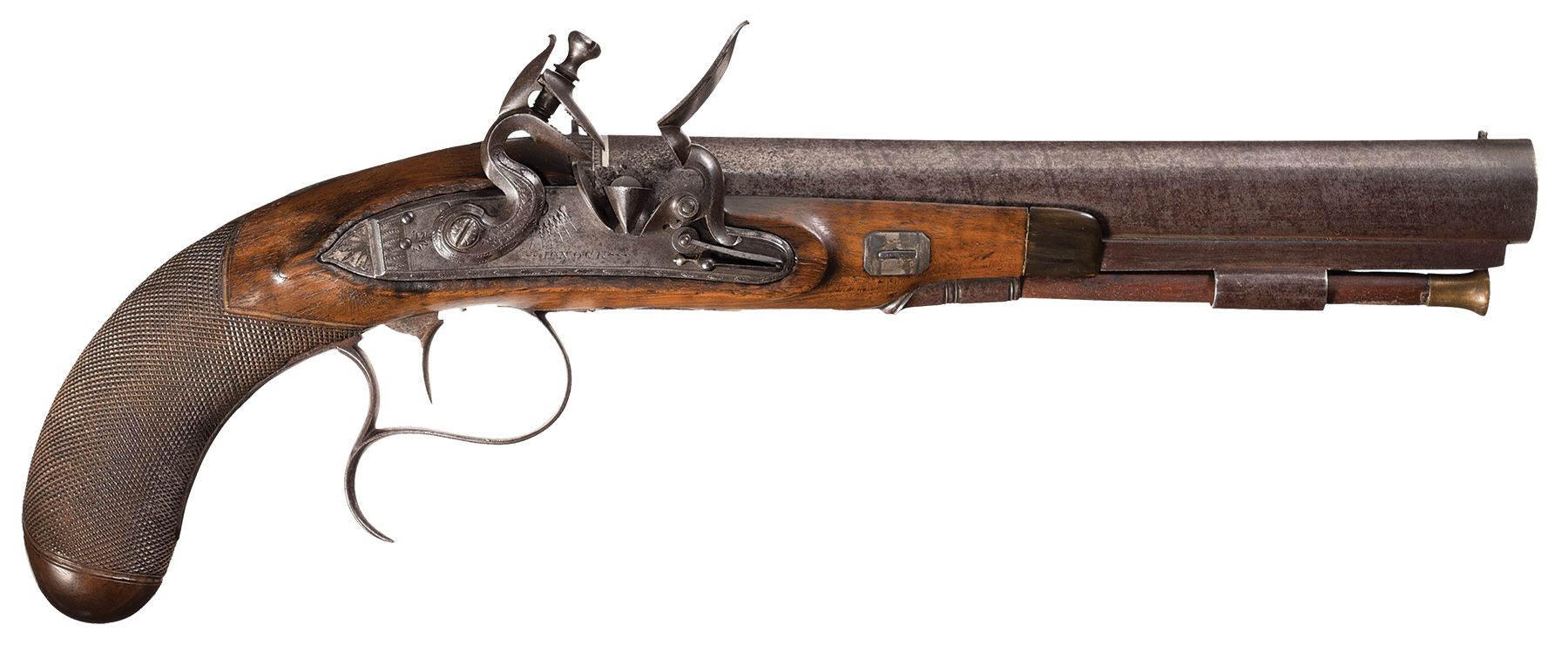 Engraved and Banded Henry Nock Flintlock Dueling Pistol | Rock Island ...