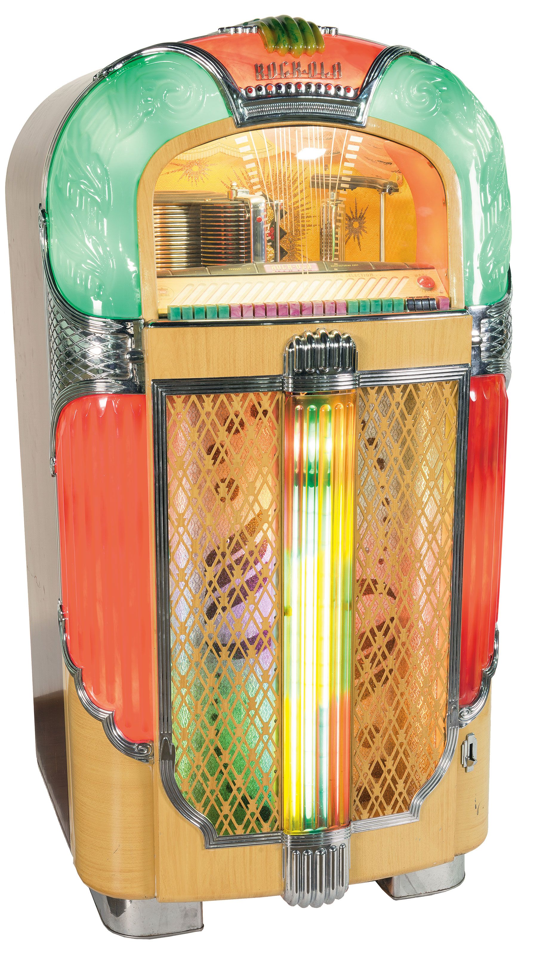 Magic Glo Jukebox with Large Grouping of 78 RPM Vinyl Records | Rock ...