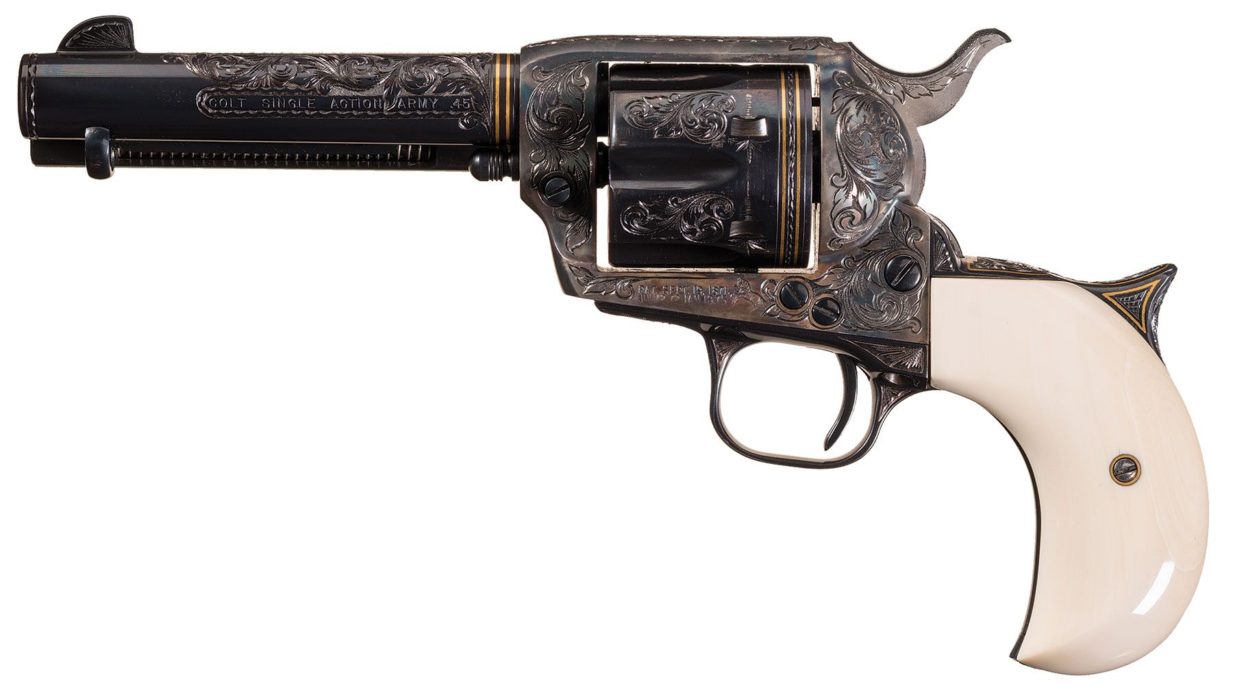 Engraved Colt 3rd Gen Single Action Army with Bird's Head Grip | Rock ...