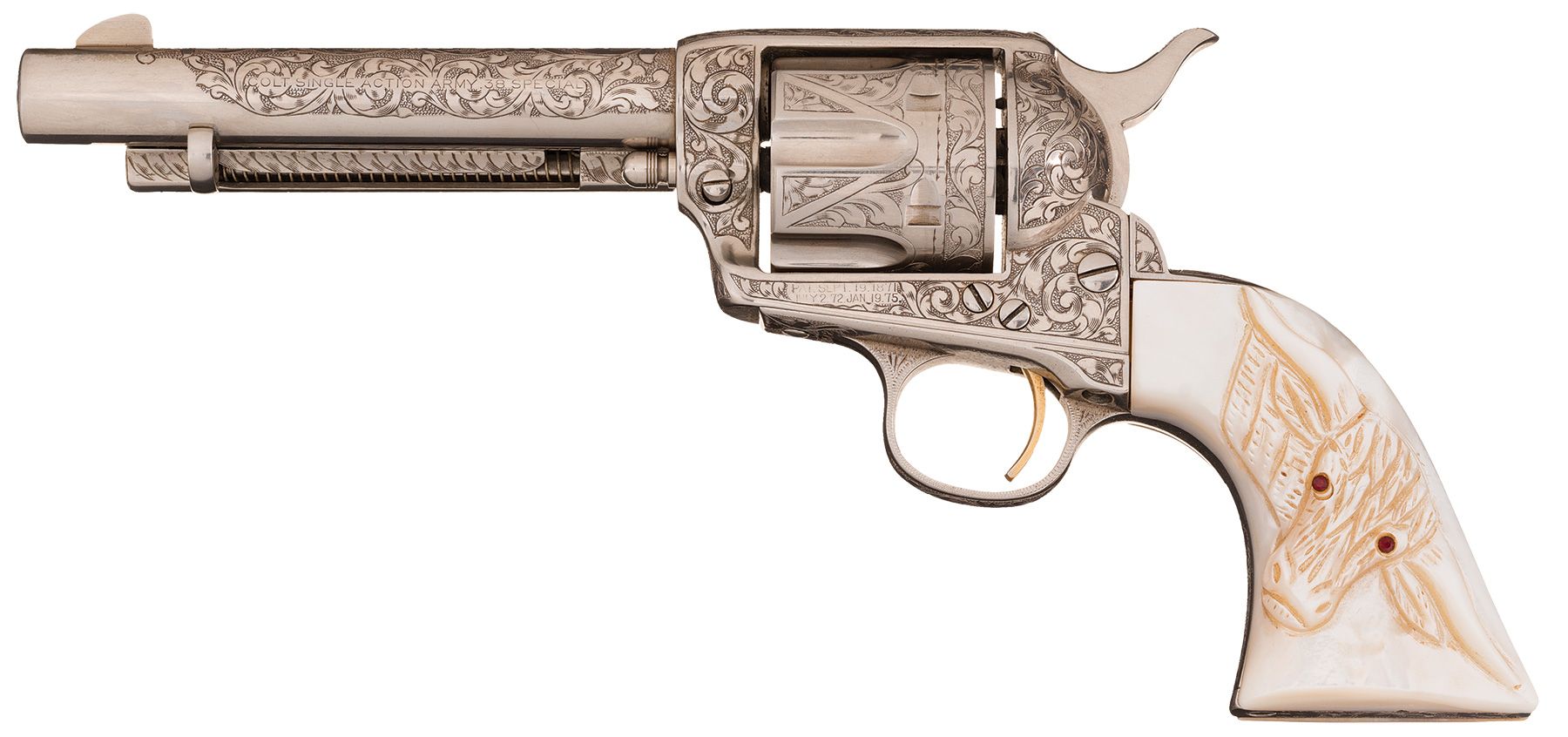 Cole Agee Engraved 1st Gen. Colt SAA Revolver, Steer Head Grips | Rock ...