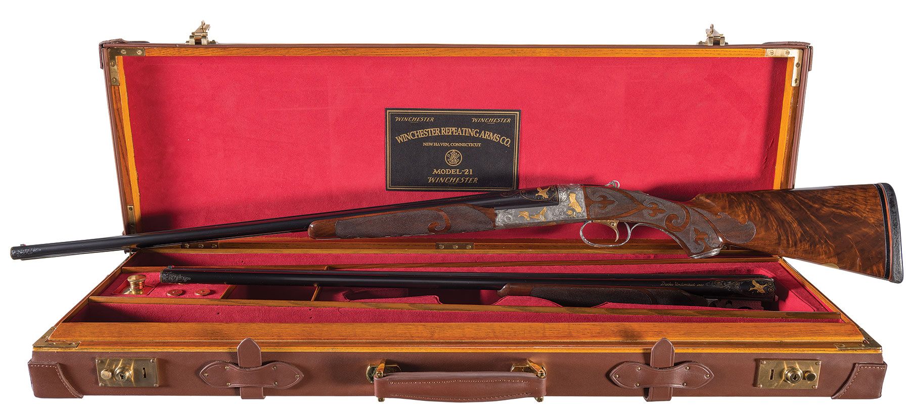 Angelo Bee Signed Factory Engraved 24K Gold Inlaid Winchester 21 | Rock ...