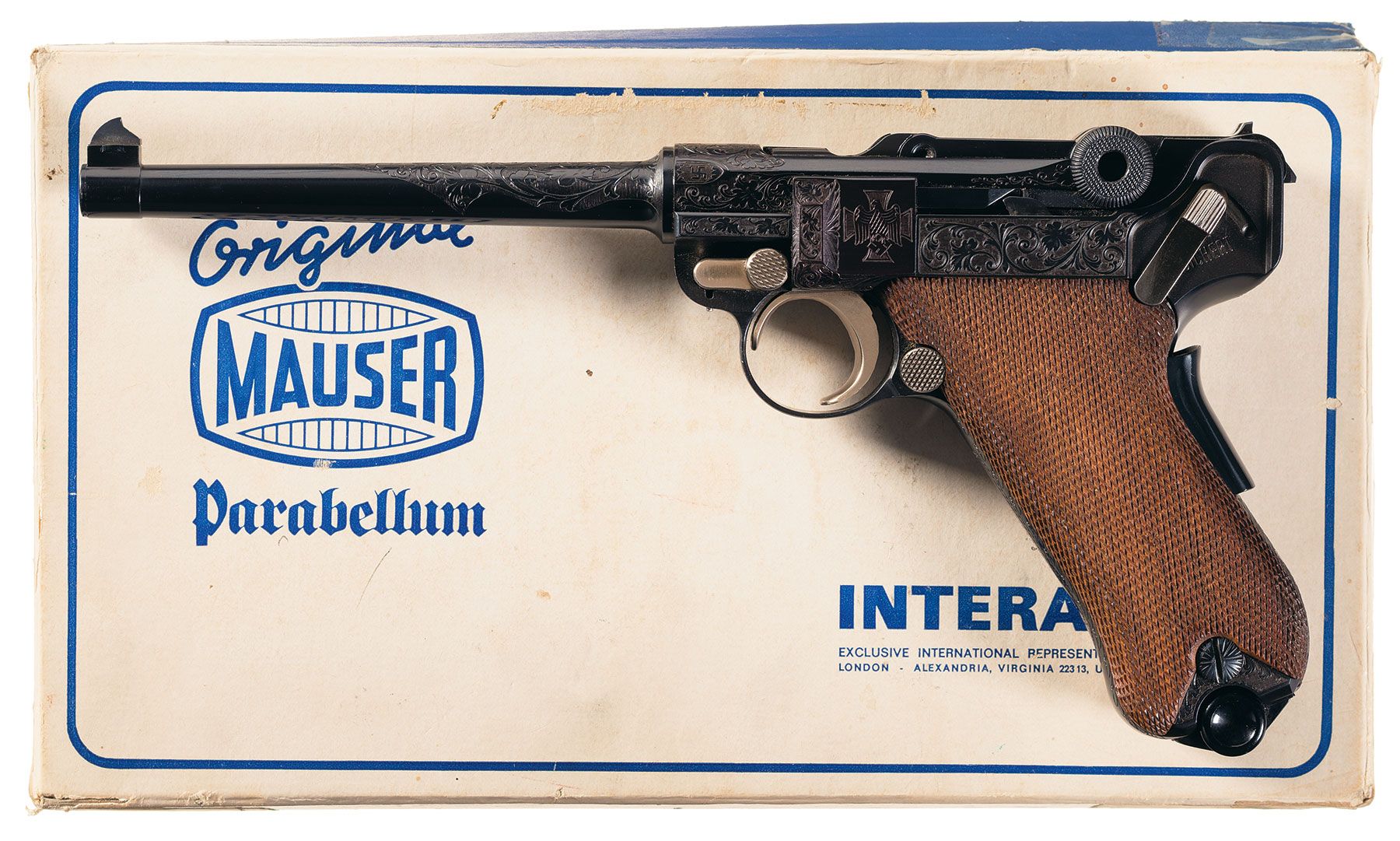 Engraved Mauser/Interarms Parabellum Luger Semi-Automatic Pistol | Rock ...