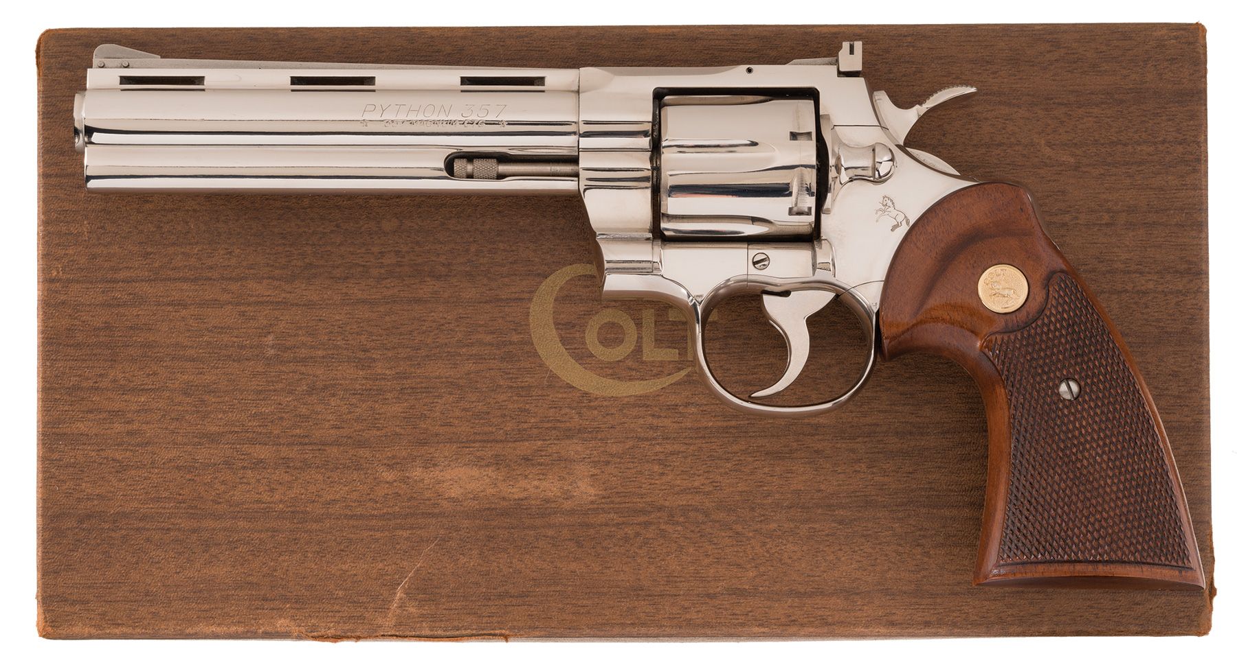 Desirable Nickel Colt Python Double Action Revolver with Box | Rock ...