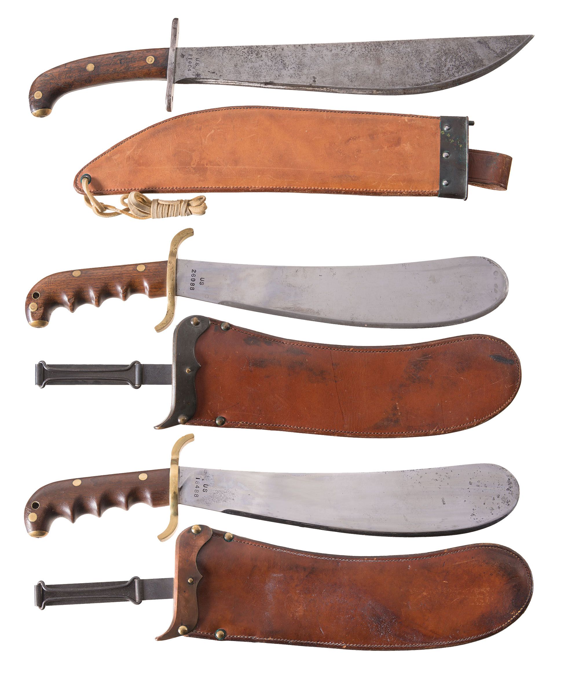 Three U.S. Springfield Pre-World War I Bolo Knives with Sheaths | Rock ...
