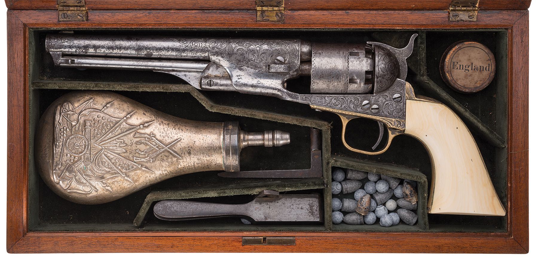 Cased Engraved and Silver Plated Colt 1861 Navy Revolver | Rock Island ...