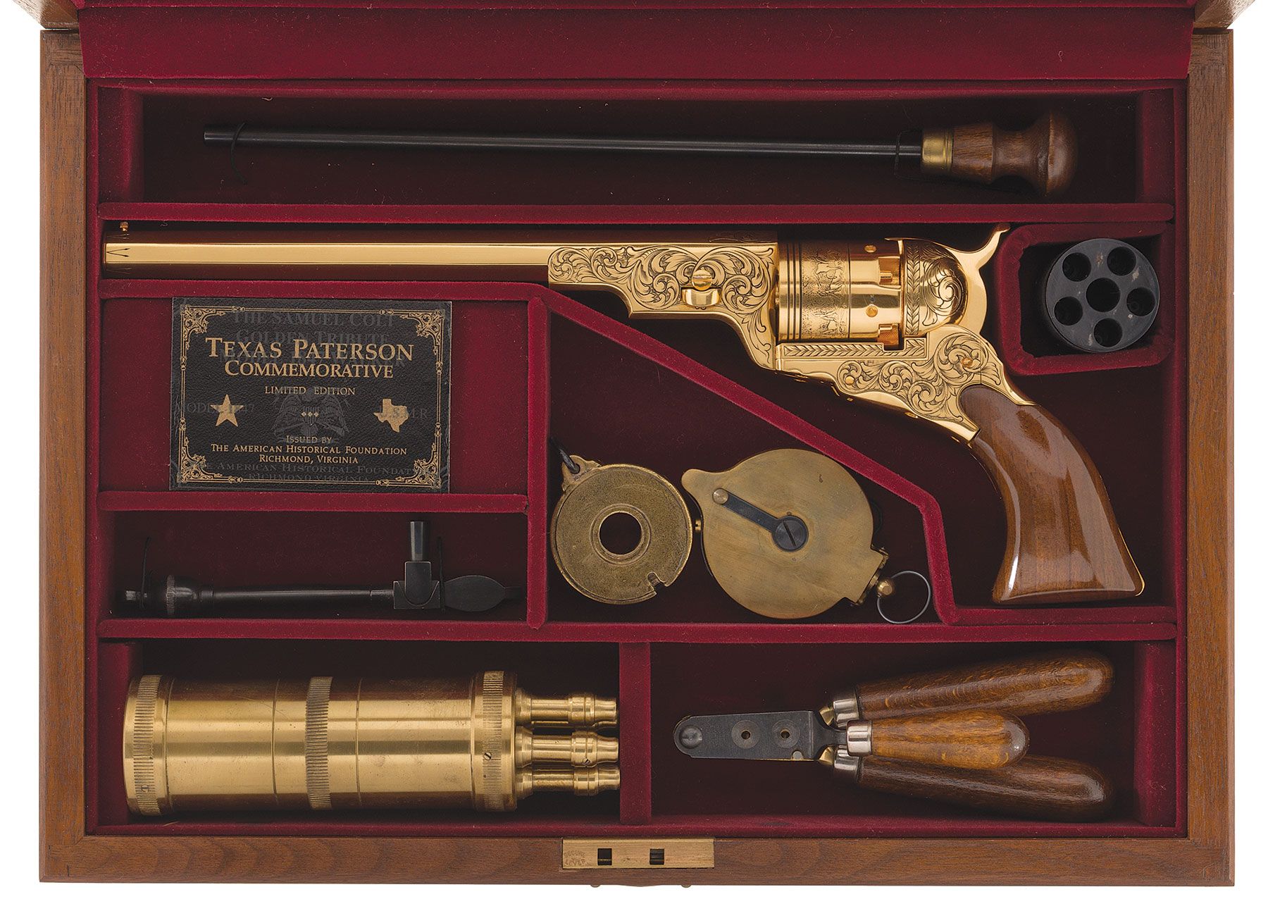 American Historical Foundation Texas Paterson Gold Revolver | Rock ...