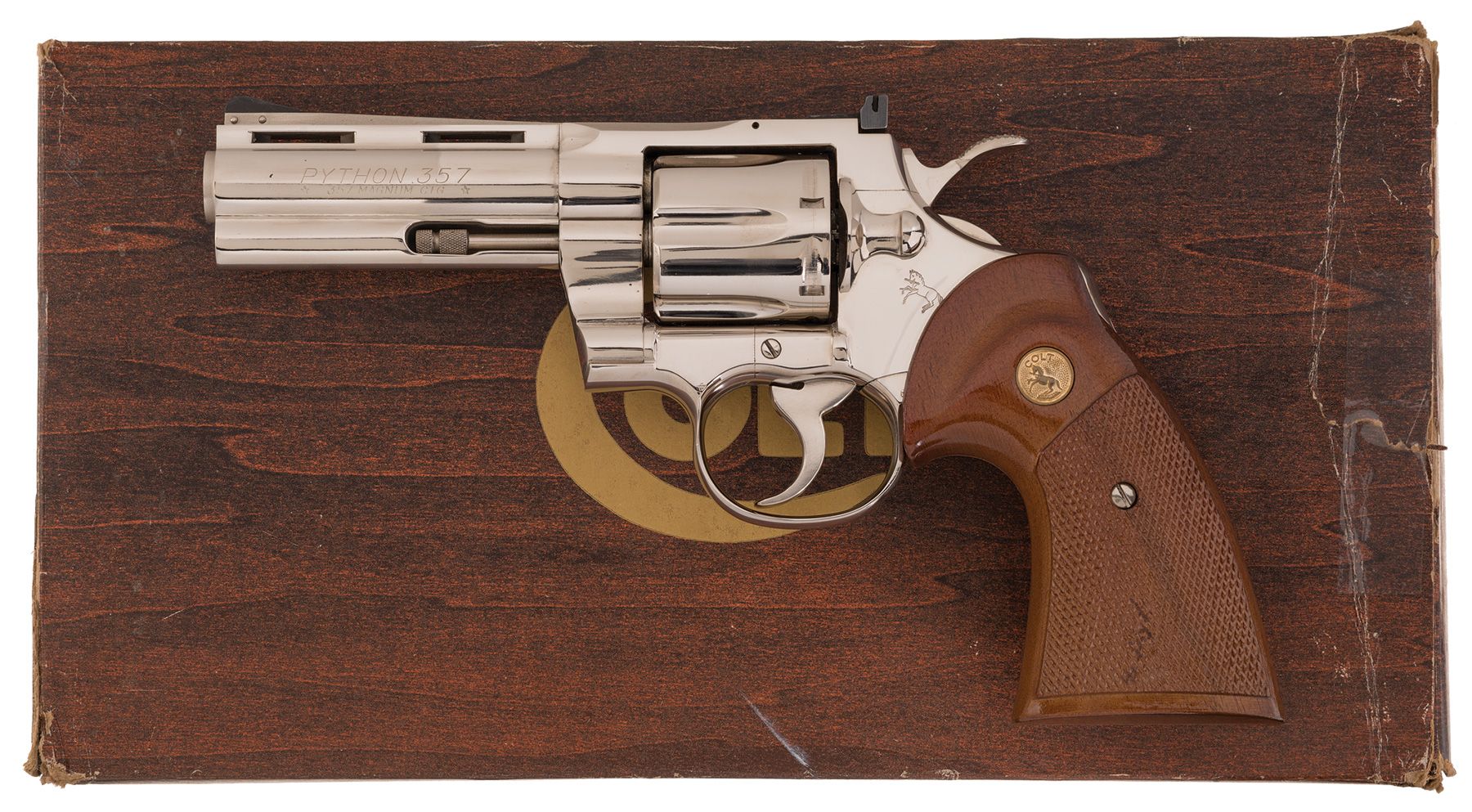 Desirable Nickel Colt Python Double Action Revolver with Box | Rock ...