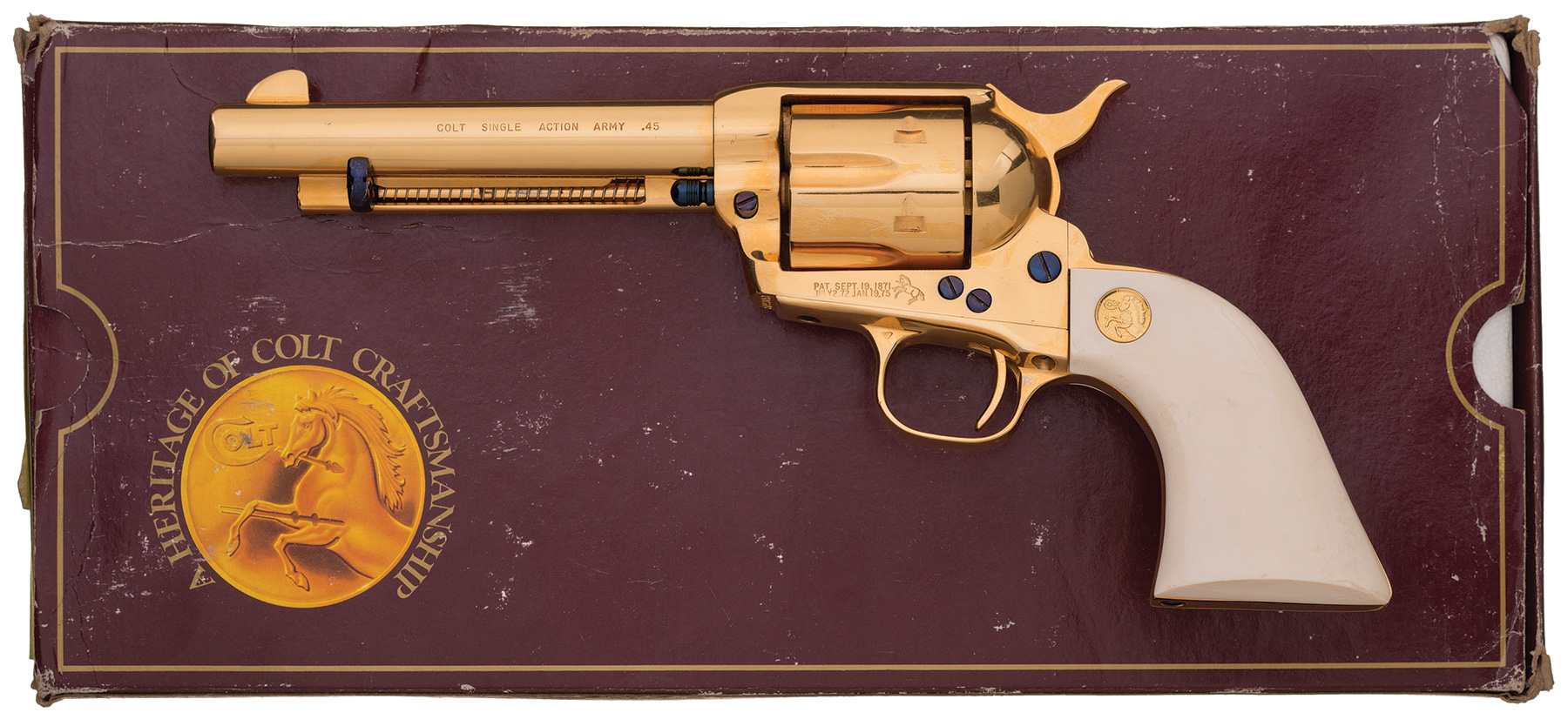 Gold Plated Colt Single Action Army Revolver with Box | Rock Island Auction