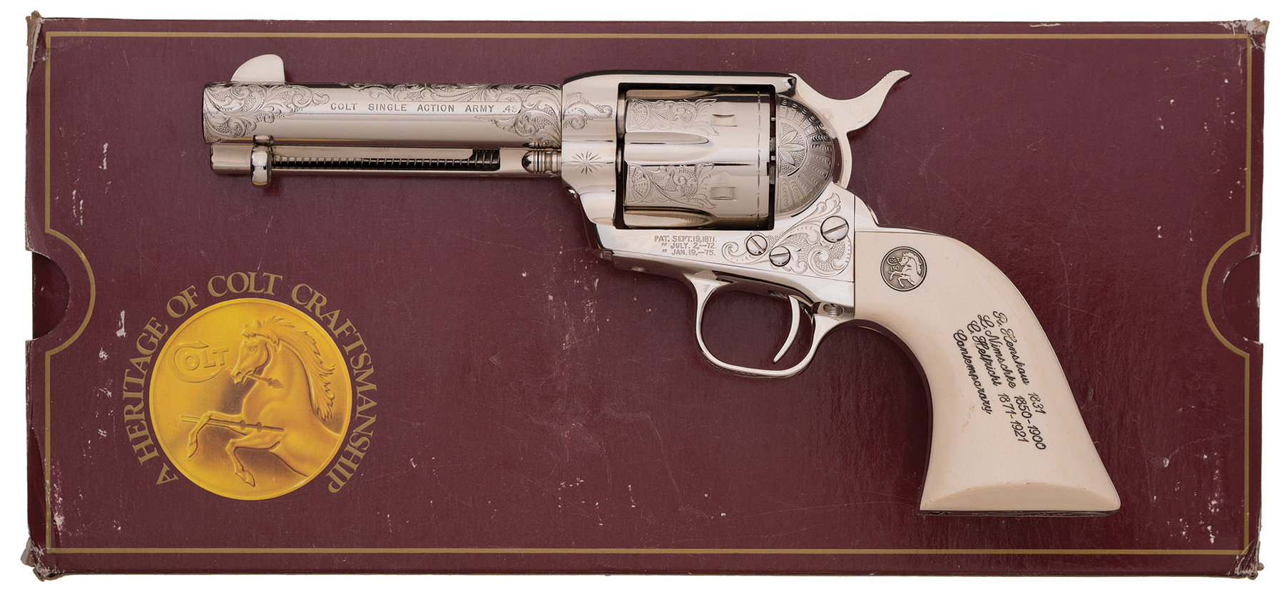 Colt Factory Engraving Sampler Single Action Army Revolver | Rock ...