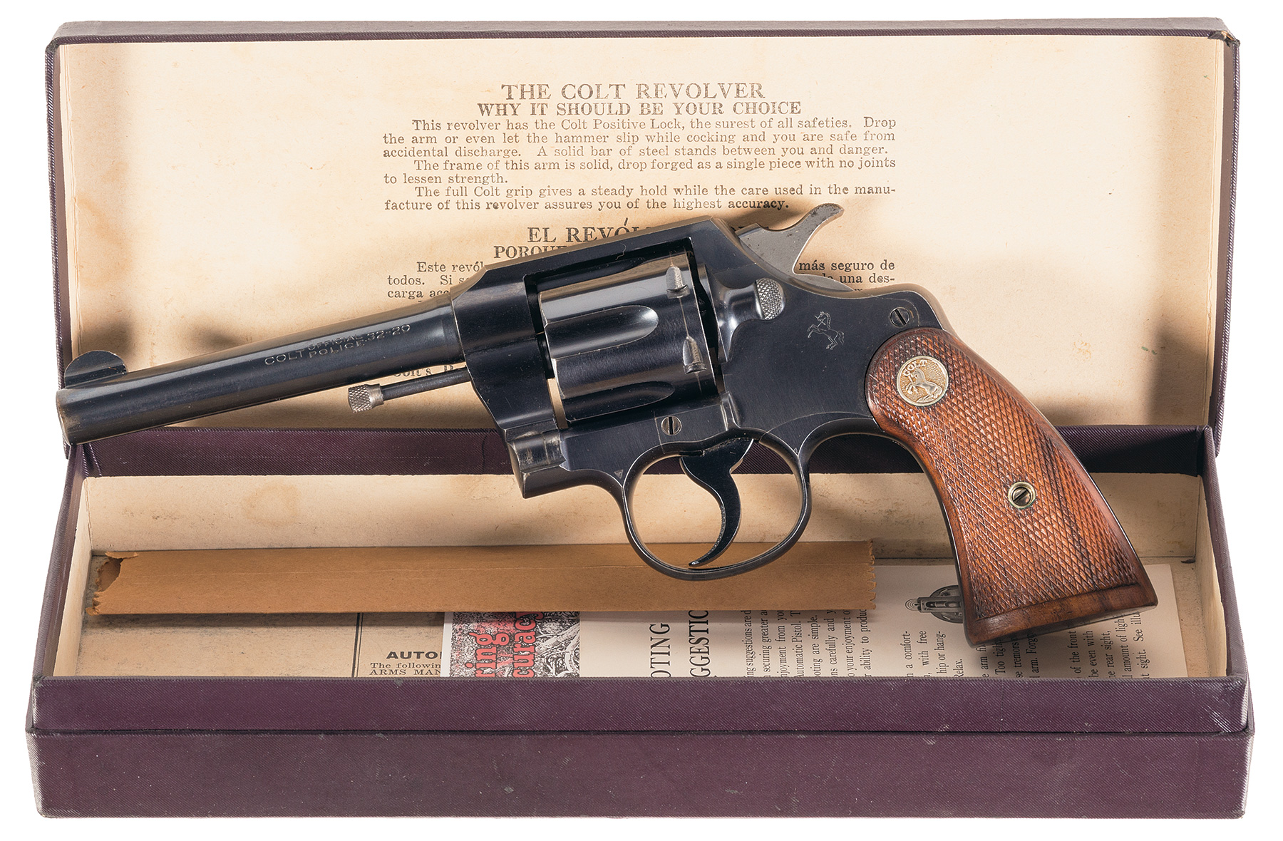 Pre-War Colt Official Police 32-20 Revolver, Box & Letter | Rock Island ...