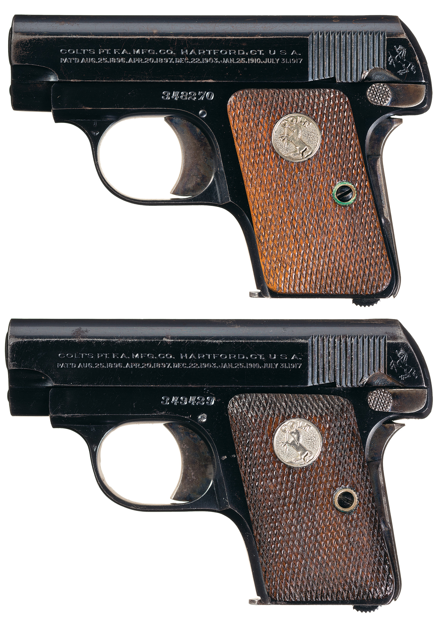 Two Unique Colt Model 1908 Vest Pocket Pistols | Rock Island Auction