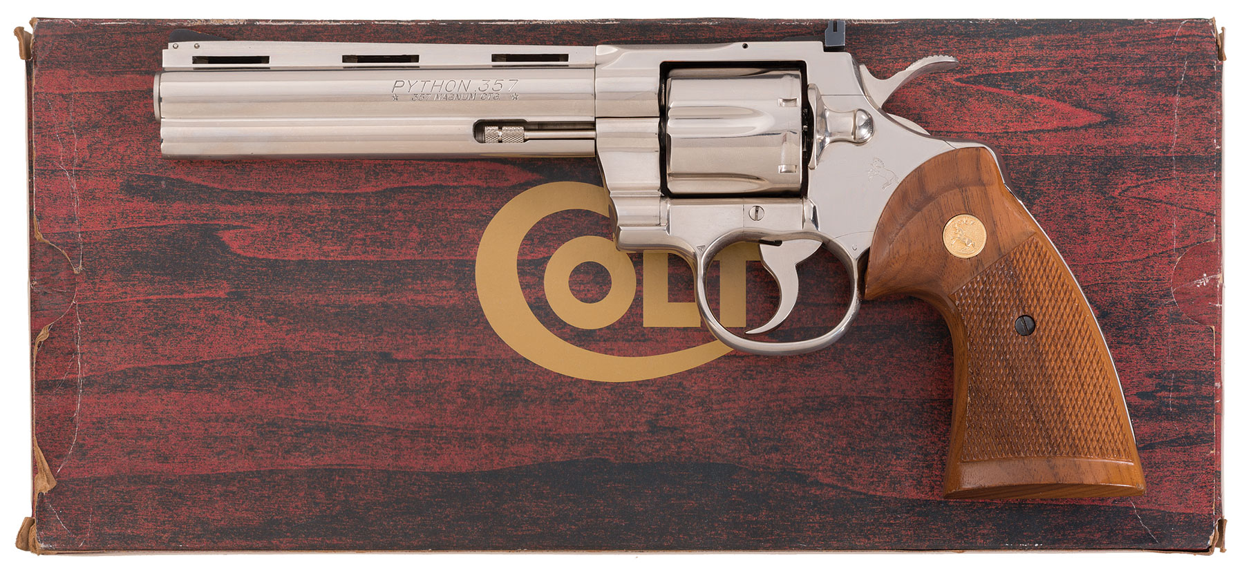 Desirable Nickel Colt Python Double Action Revolver with Box | Rock ...