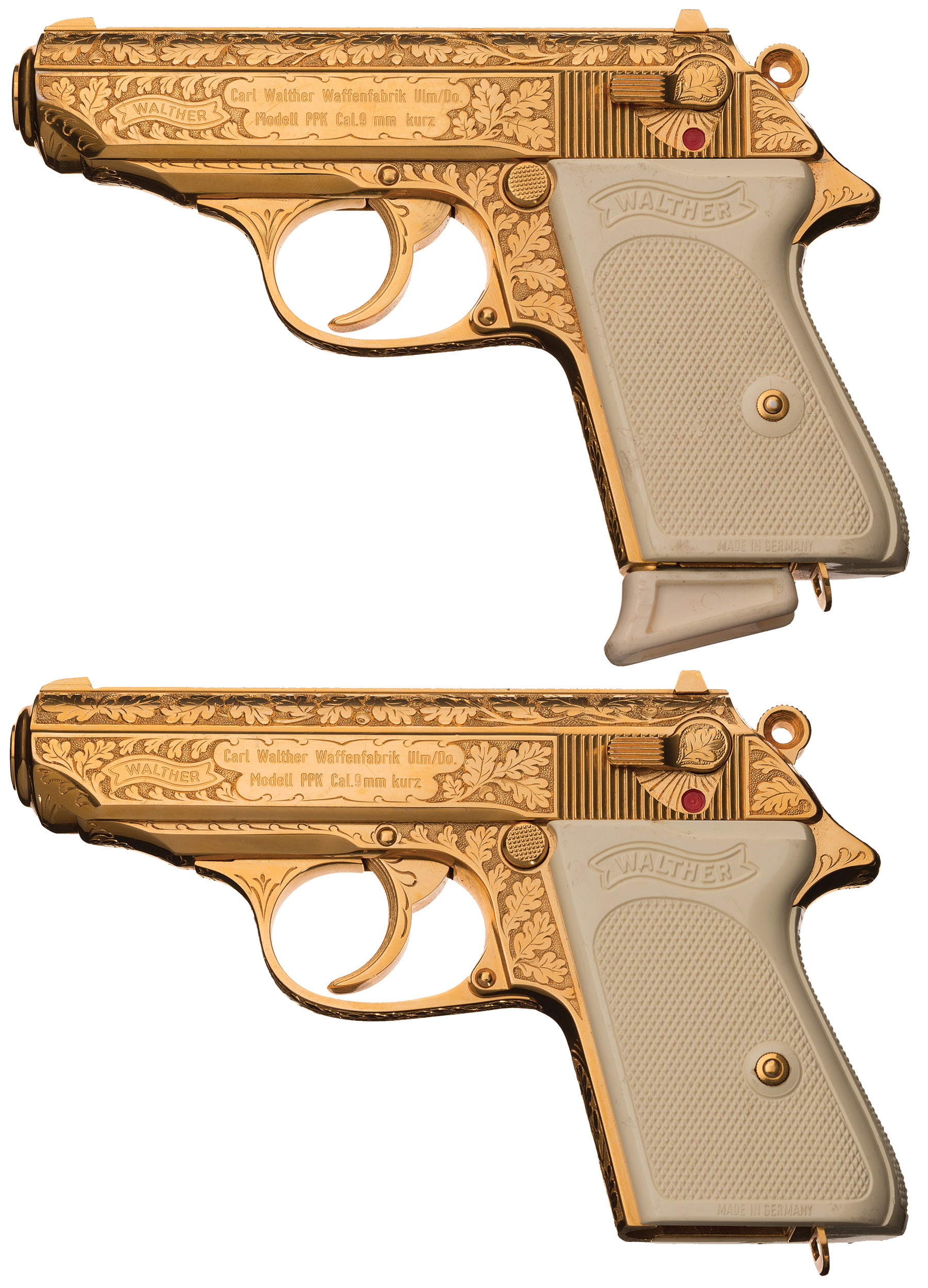 Consecutively Numbered Pair of Factory Engraved Gold Walther | Rock ...