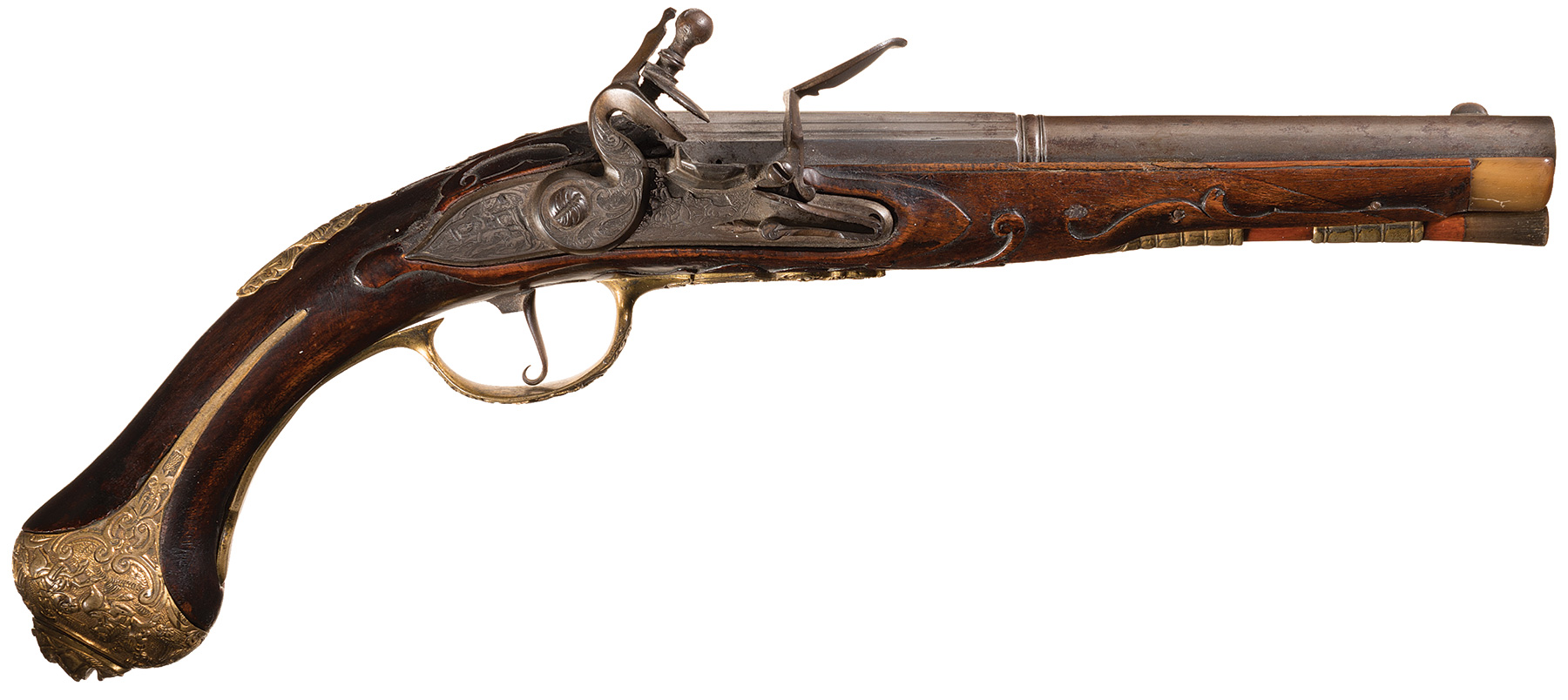 Engraved and Gilded Bohemian Flintlock Pistol | Rock Island Auction