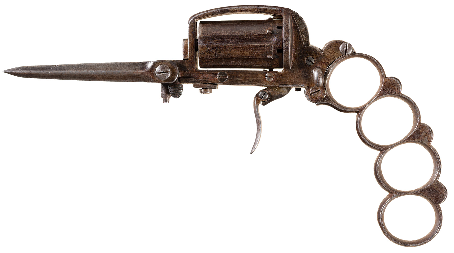 Dolne Patent 'Apache' Style Knuckle Duster Revolver with Dagger | Rock ...