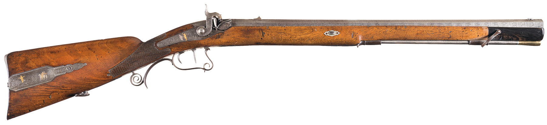 German Percussion Jaeger Rifle with Damascus Barrel | Rock Island Auction