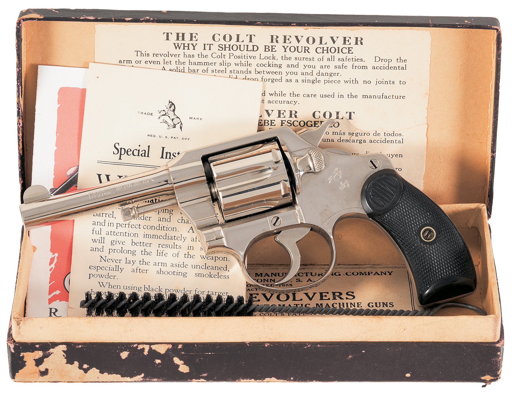 Scarce Nickel Plated Colt Pocket Positive Revolver, Box | Rock Island ...