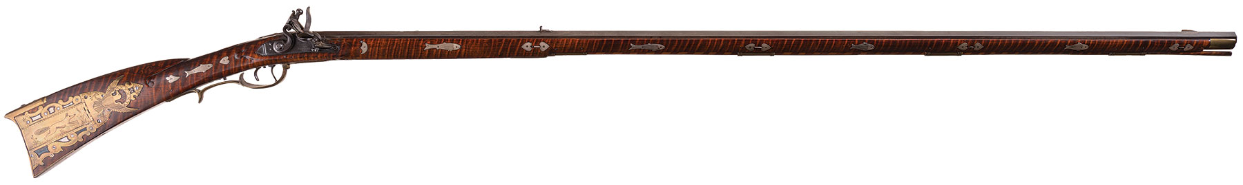 Hacker Martin Flintlock American Long Rifle with Powder Horn | Rock ...