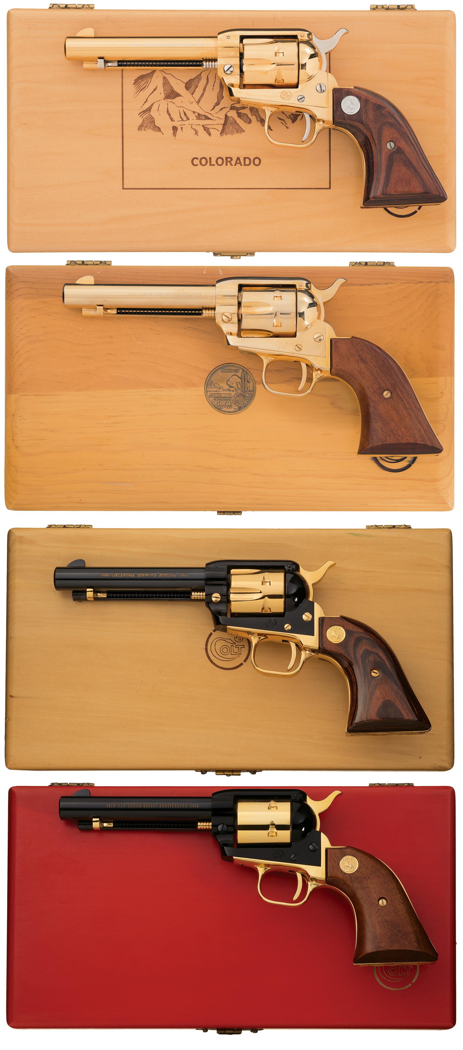 Four Cased Colt Commemorative Frontier Scout Revolvers | Rock Island ...