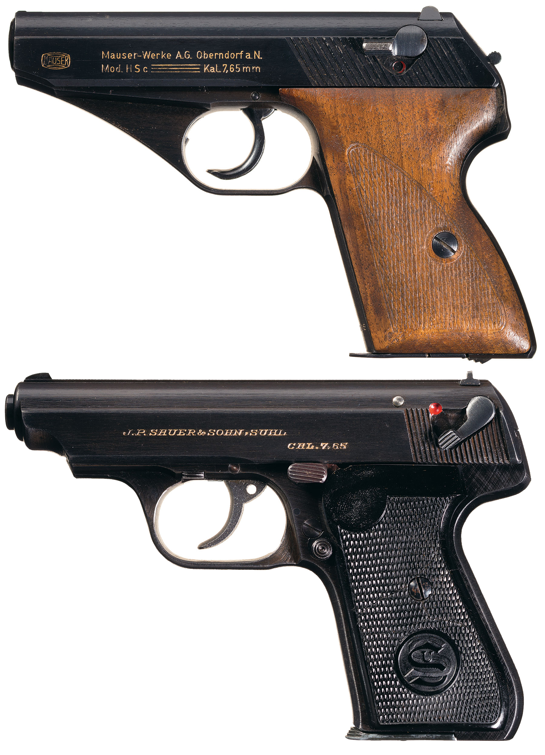 Two World War II Era German Semi-Automatic Pistols with Holsters | Rock ...