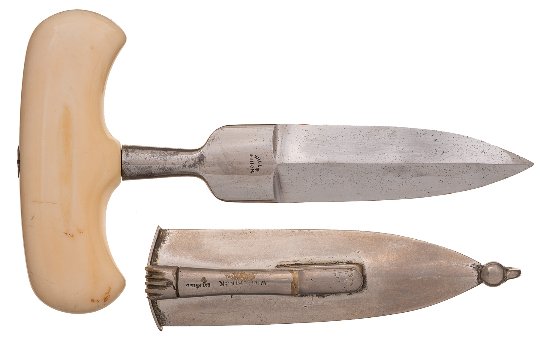 Excellent Will & Finck Push Dagger w/Silver Hold-Out Sheath | Rock ...