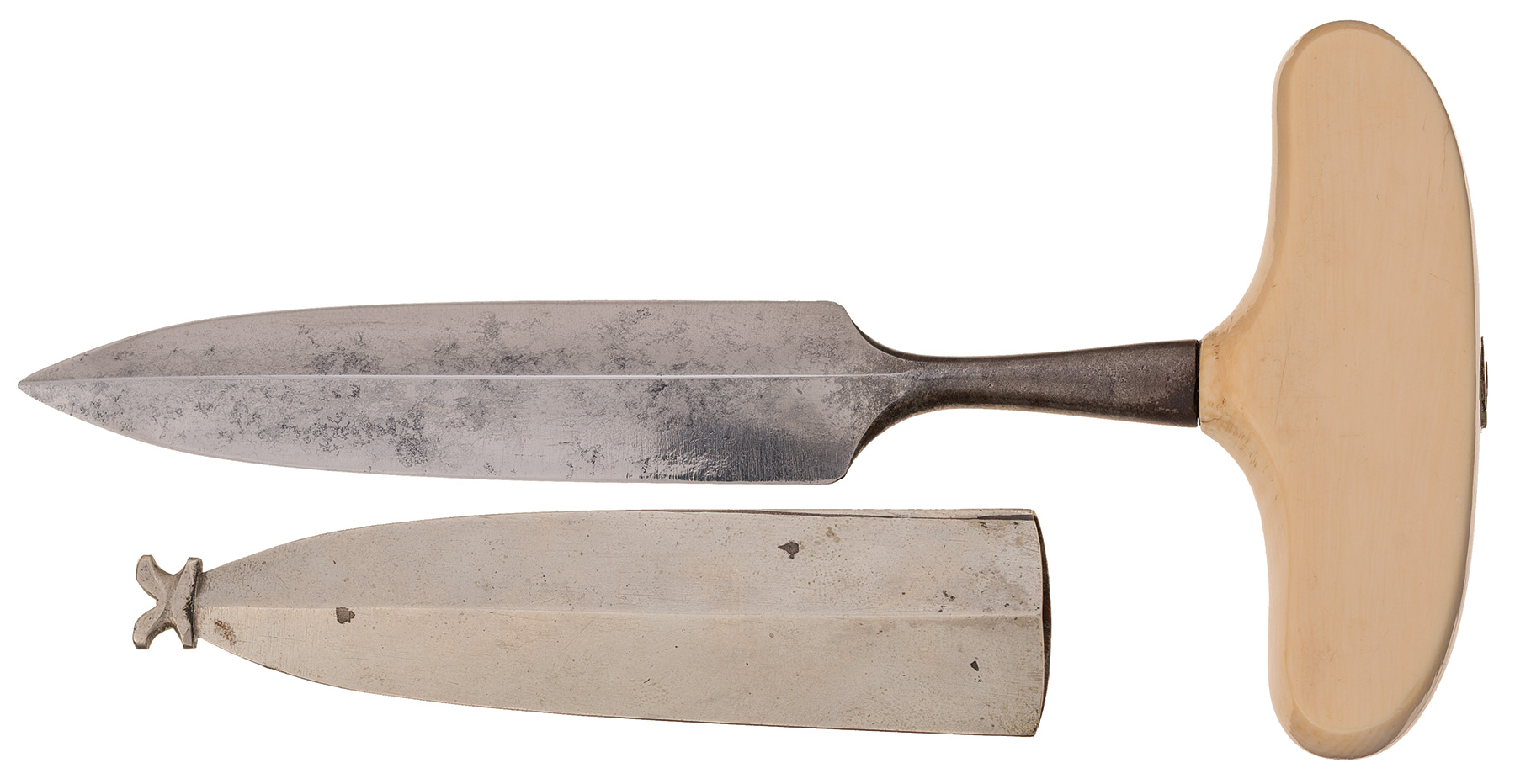 Fine San Francisco Attributed Push Dagger w/Antique Ivory Hilt | Rock ...