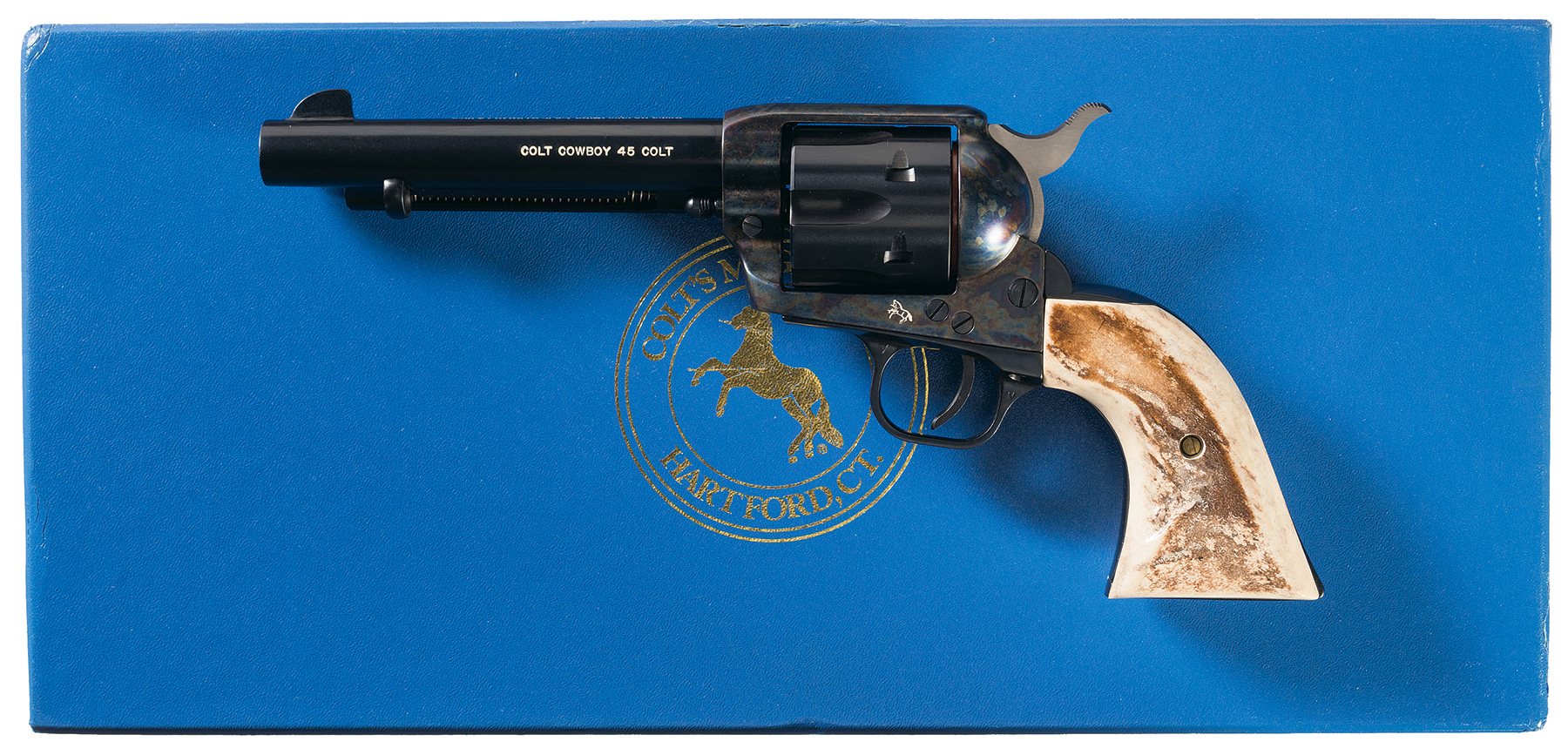 Colt Cowboy Single Action Revolver with Box and Stag Grips | Rock ...