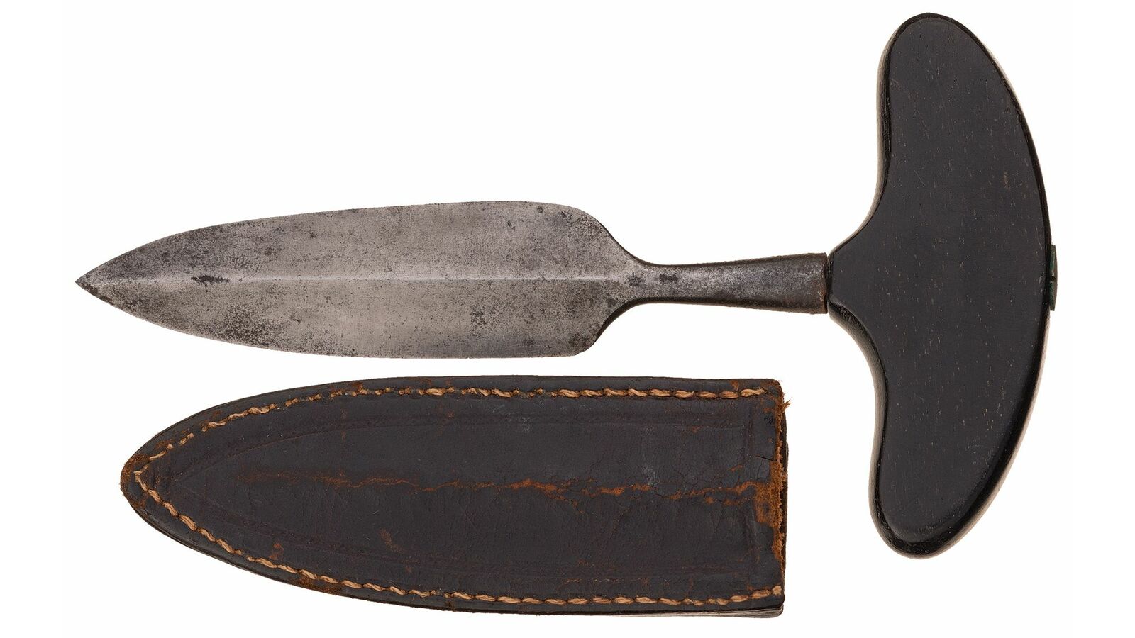 Unmarked Push Dagger with Sheath | Rock Island Auction