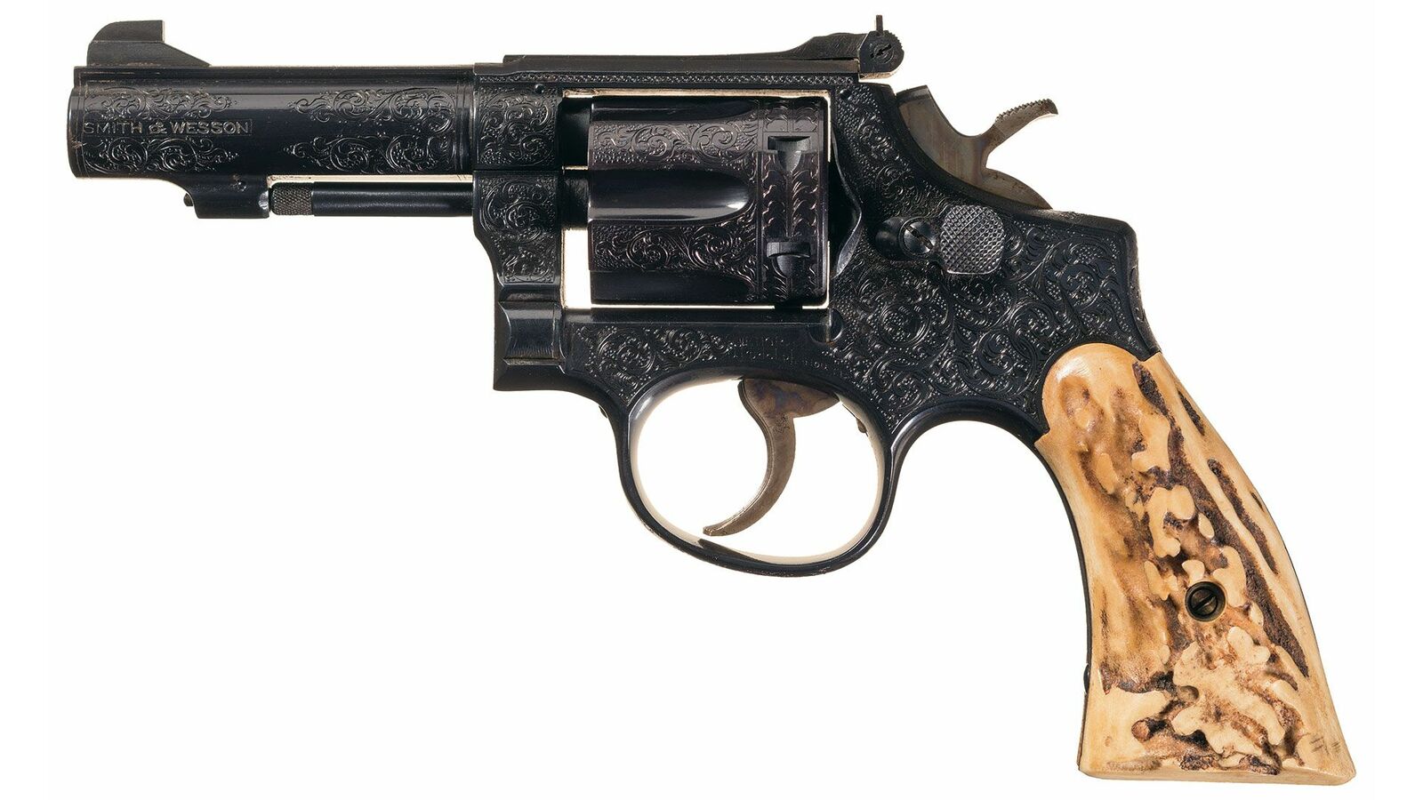 J. Rudolph Signed Engraved S&W Model 17 Revolver, Stag Grips | Rock ...