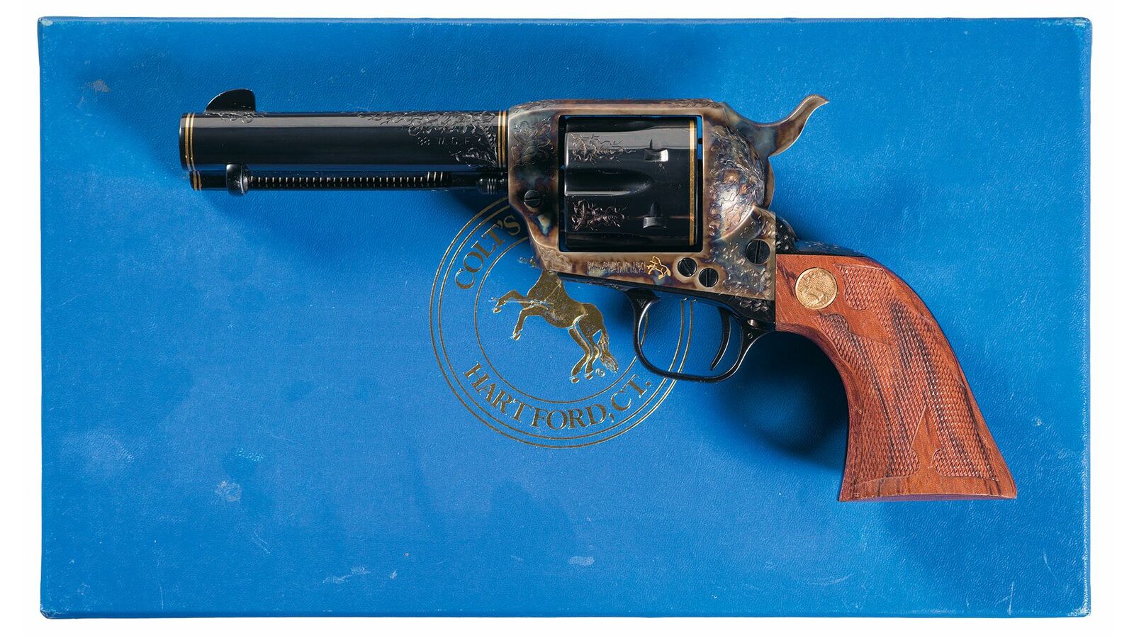 Engraved & Gold Inlaid Colt 3rd Gen Single Action Army Revolver | Rock ...
