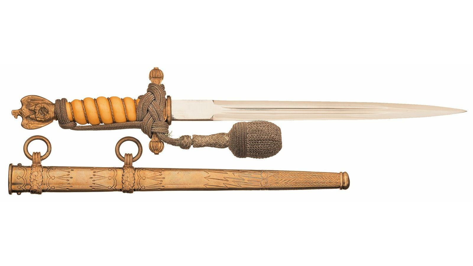 Krebs Nazi Navy Dagger with Sheath, Portapee | Rock Island Auction