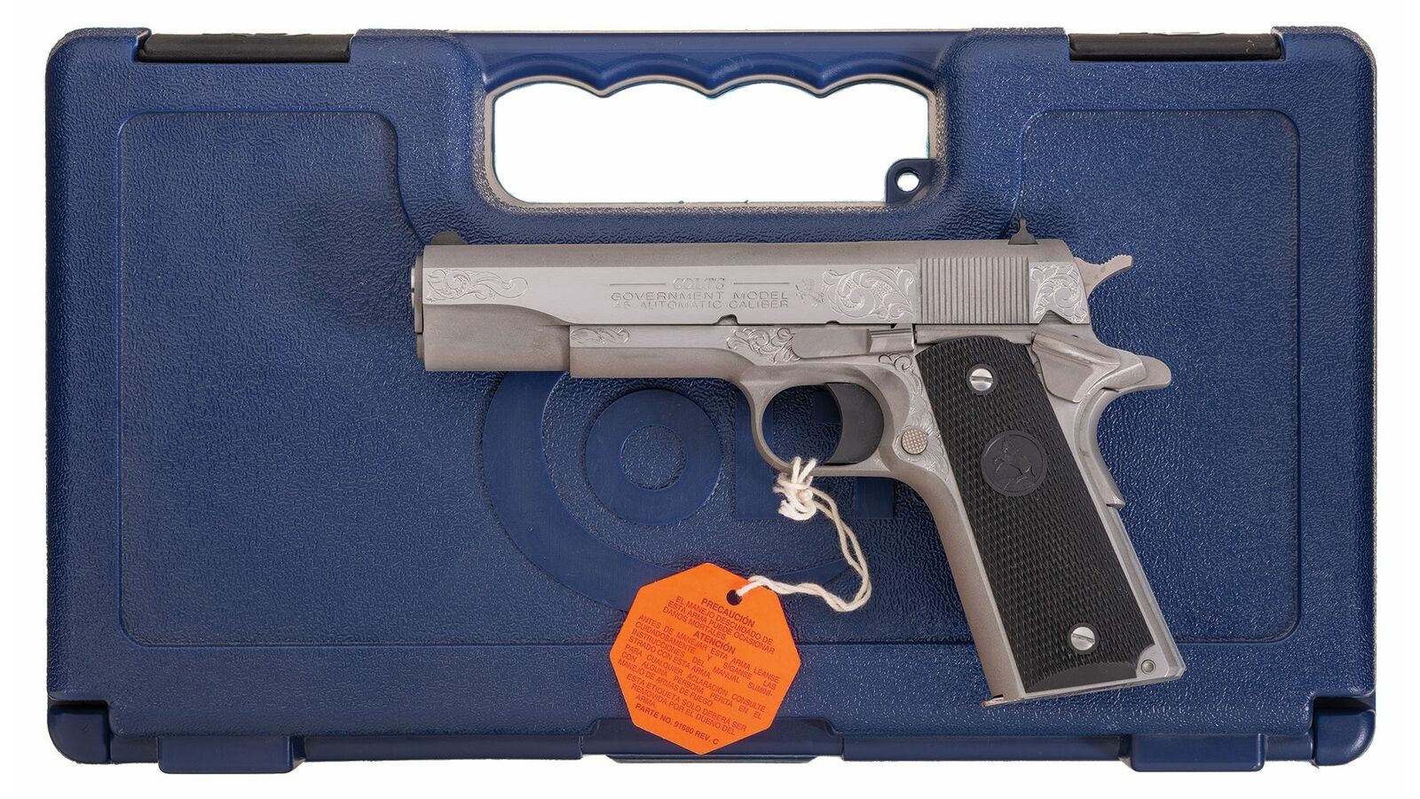 Engraved Colt Government Model Semi-Automatic Pistol with Case | Rock ...