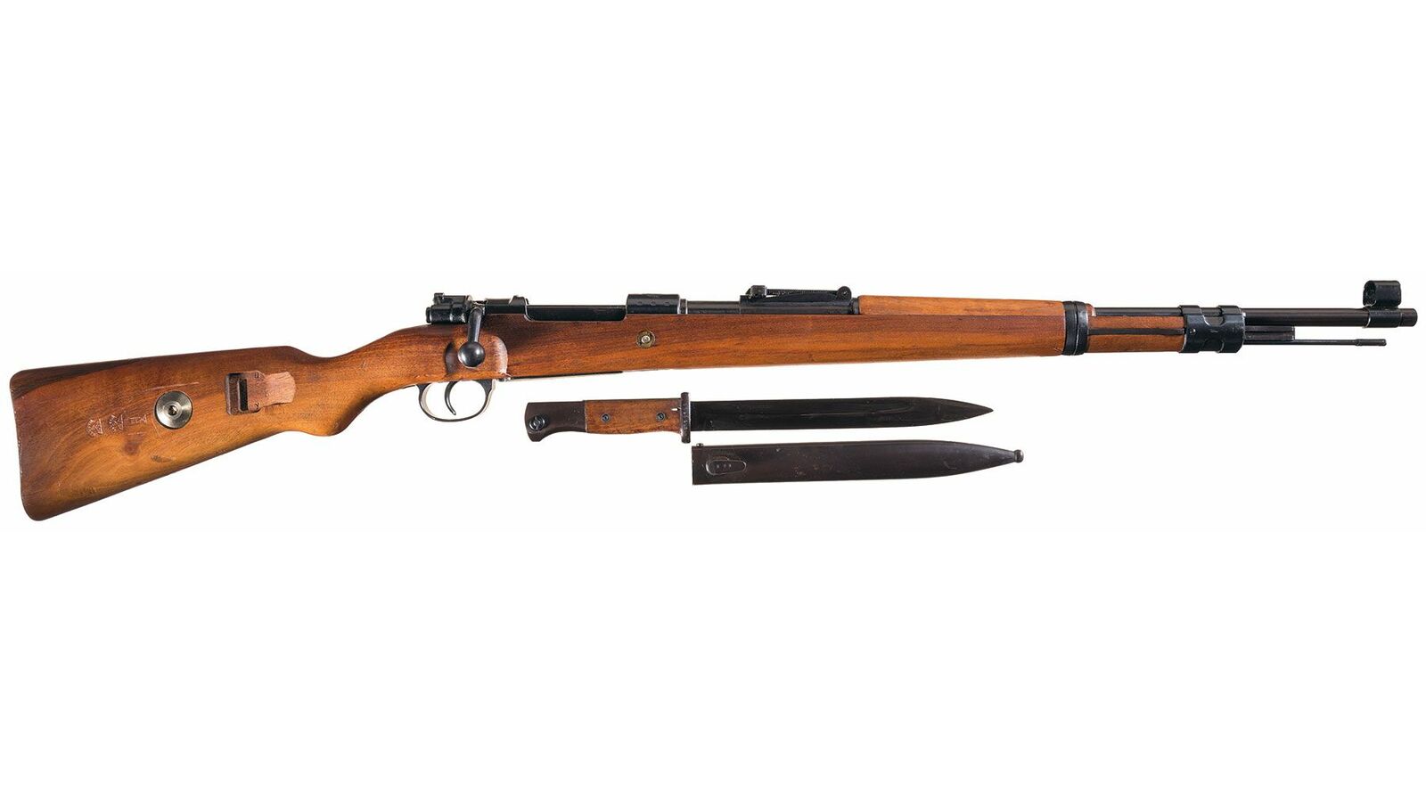 Excellent Portuguese Mauser 98k Rifle with Bayonet | Rock Island Auction