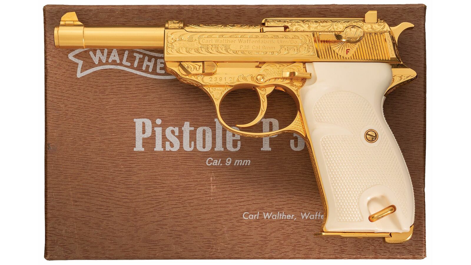 Attractive Factory Engraved Gold Plated Walther/Interarms P.38 | Rock ...