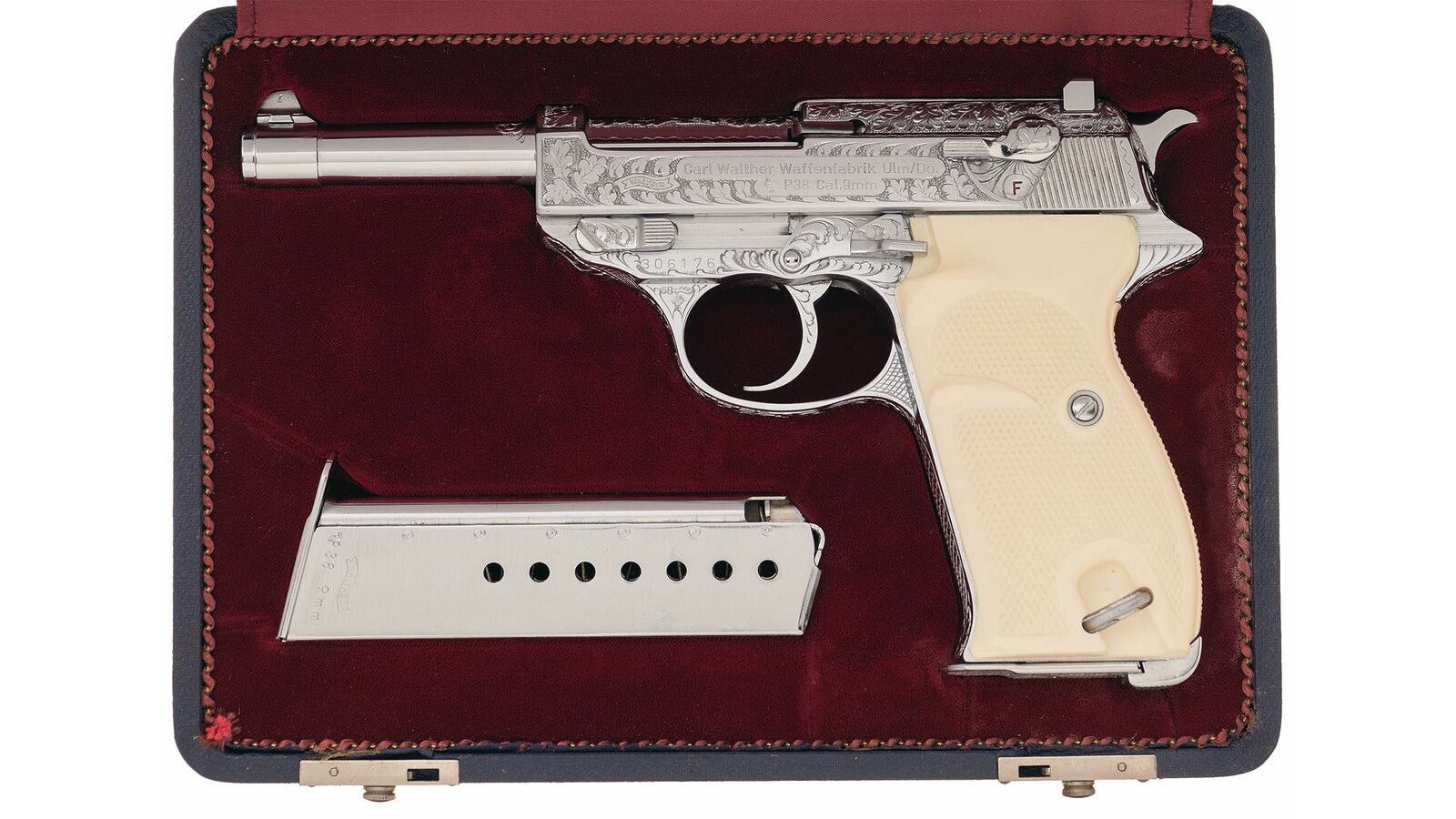 Excellent Engraved Walther P-38 Pistol w/Ex. Mag, Case | Rock Island ...