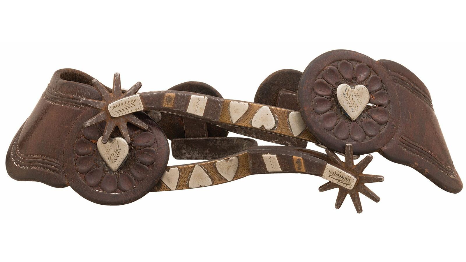 Rare Kelly Bros. No. 74 'Four Hearts' Variation Pattern Spurs | Rock ...