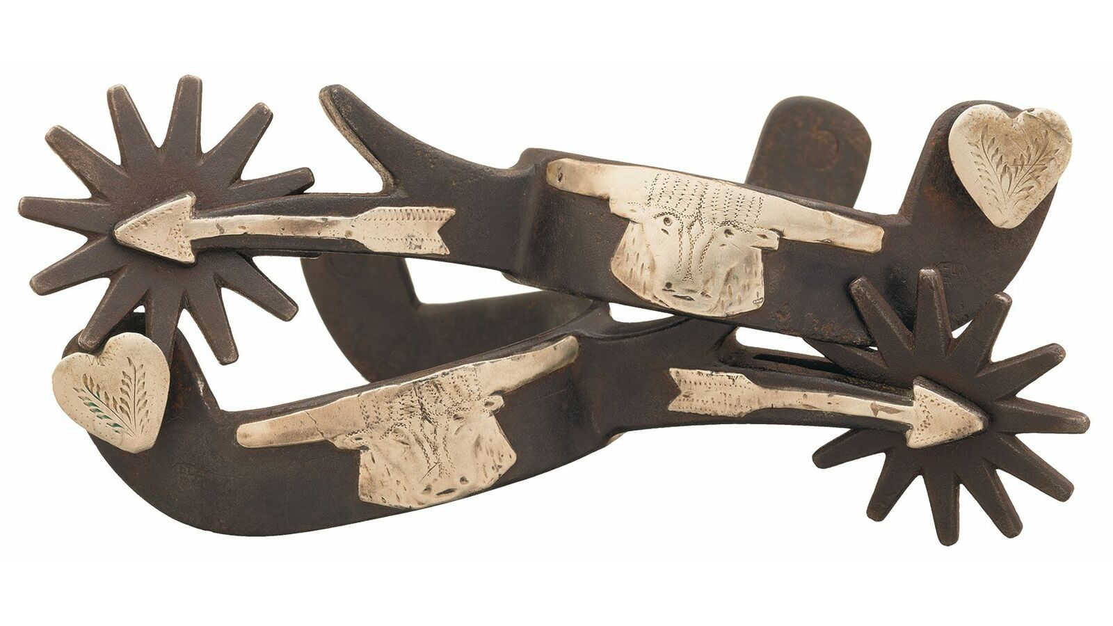 Kelly Bros. No. 88 'Steer Head' Double Mounted Spurs | Rock Island Auction