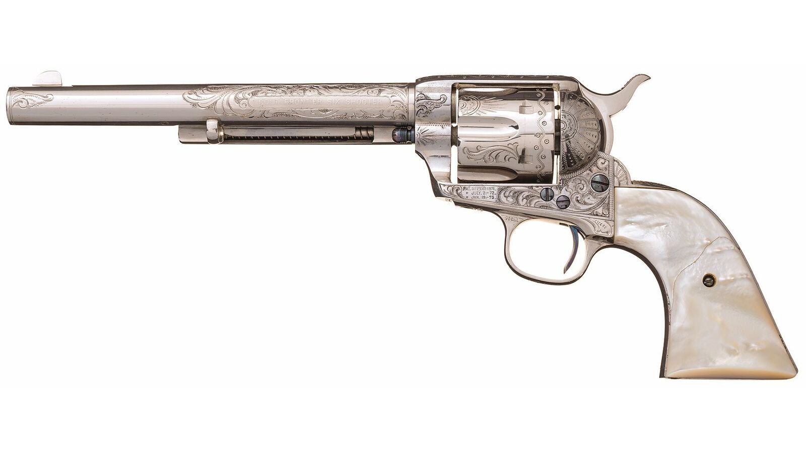 Engraved Colt Frontier Six Shooter Single Action Army Revolver | Rock ...