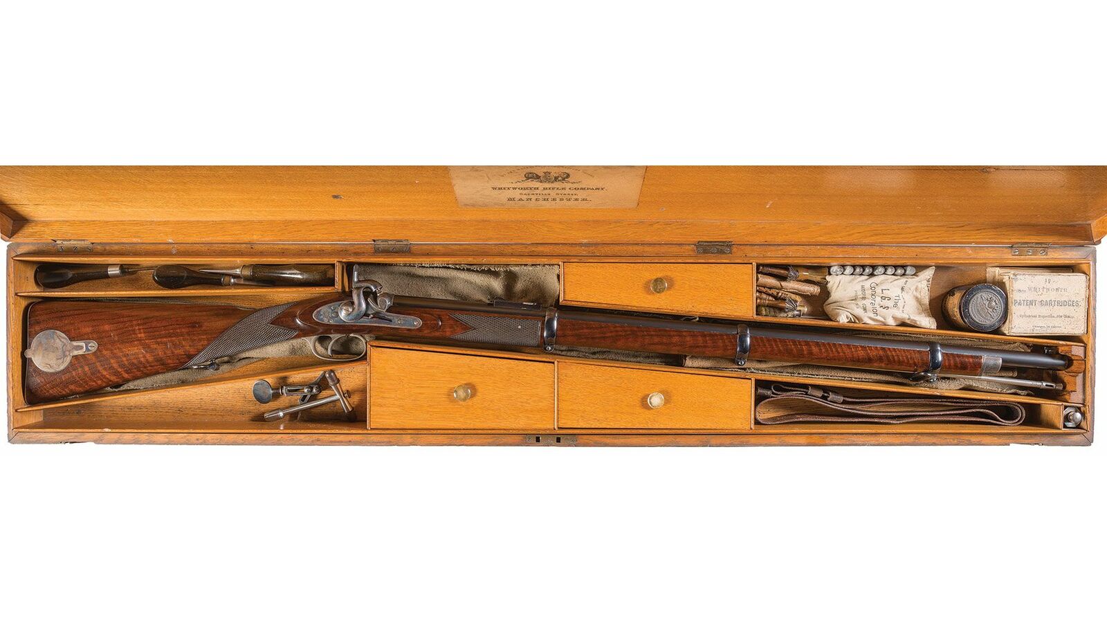 Cased Whitworth Rifle Company Commercial Percussion Rifle | Rock Island ...