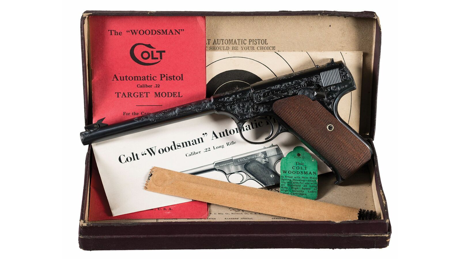 Engraved Colt First Series Woodsman Target Pistol, Box | Rock Island ...