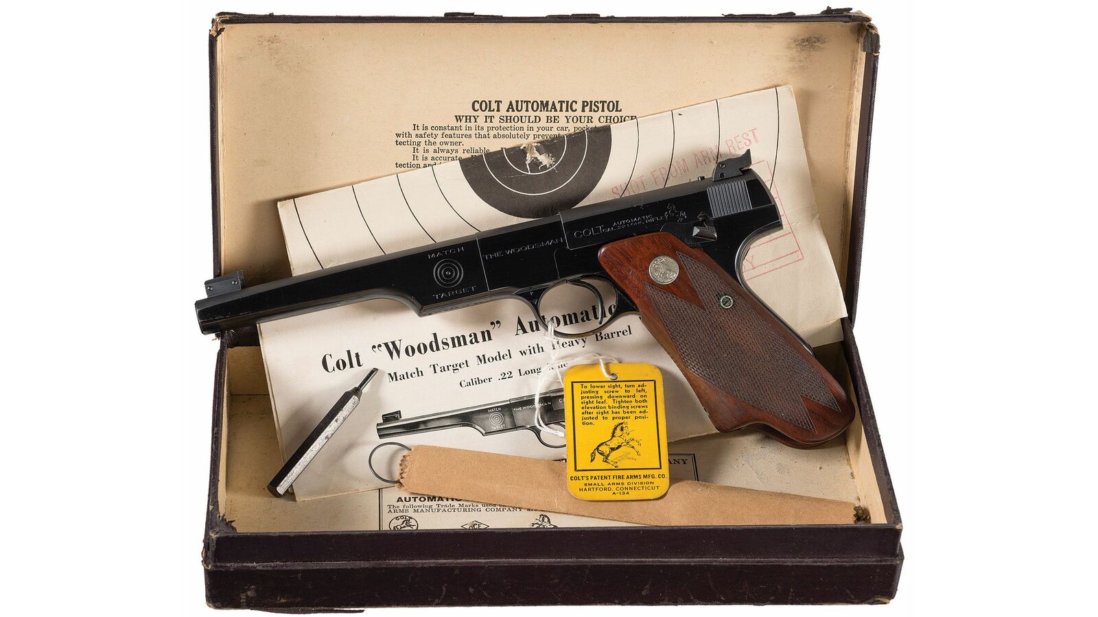 Pre-War Colt First Series Match Target Woodsman Pistol, Box | Rock ...