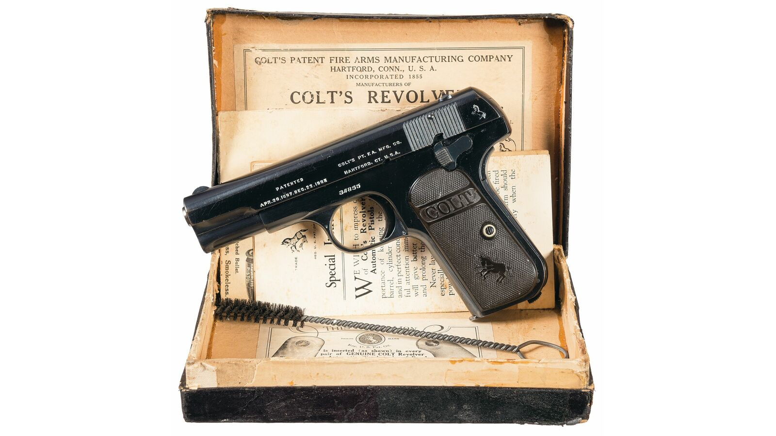 Colt Model 1908 Pocket Hammerless Pistol with Box | Rock Island Auction