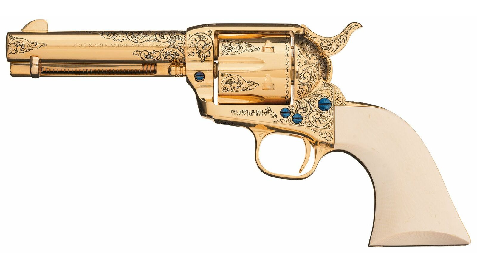 A. A. White Singed, Engraved, and Gold Plated Colt Revolver | Rock ...